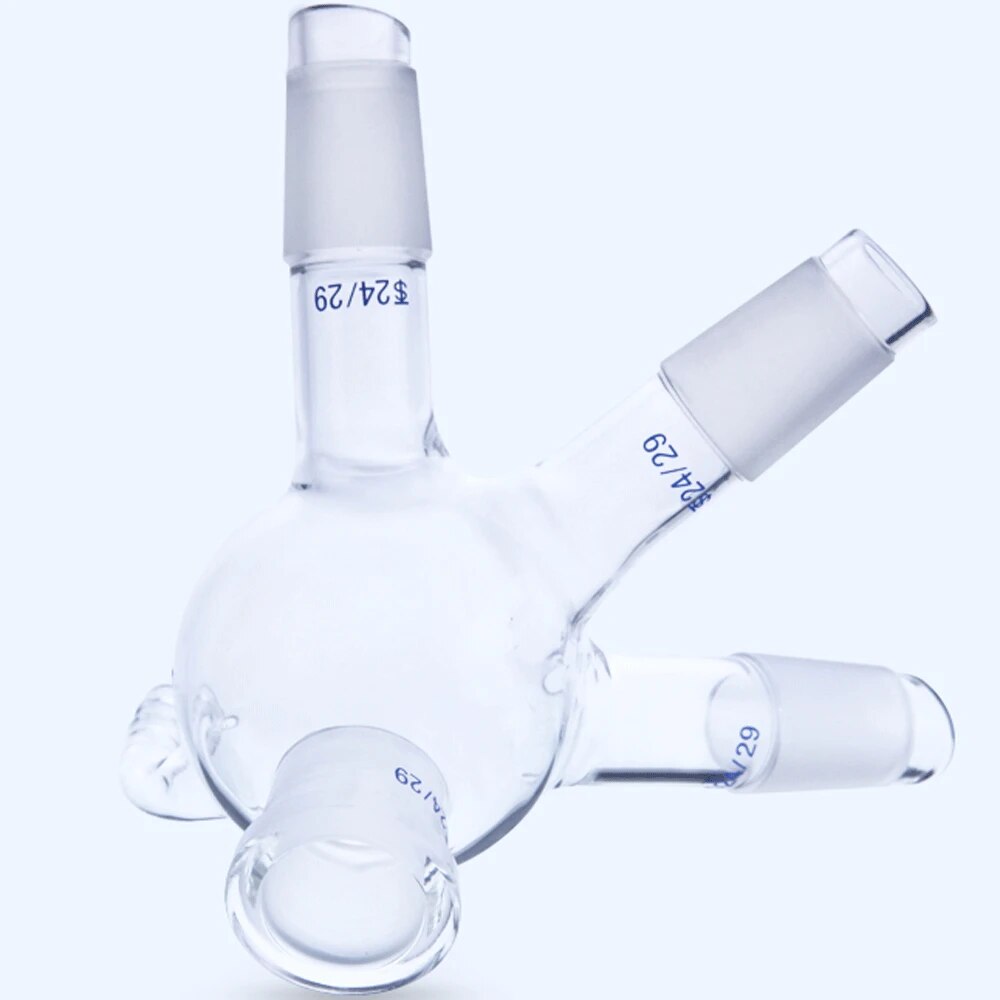 Three way distillation receiver borosilicate tube