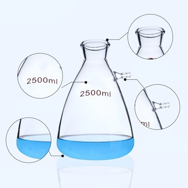 Suction filtration branch mouth borosilicate lab glassware