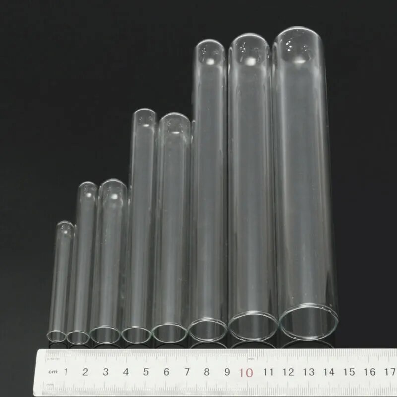 Round bottom transparent laboratory borosilicate tubes
