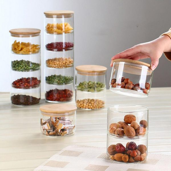 Stackable transparent high borosilicate glass container